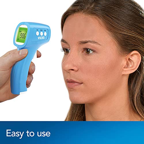 Vicks Non-Contact Infrared Thermometer for Forehead, Food and Bath β Touchless Thermometer for Adults, Babies, Toddlers and Kids β Fast, Reliable, and Clinically Proven Accuracy