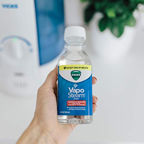 Vicks VapoSteam Medicated Liquid with Camphor, a Cough Suppressant, 8 Oz β VapoSteam Liquid Helps Relieve Coughing, for Use in Vicks Vaporizers and Humidifiers