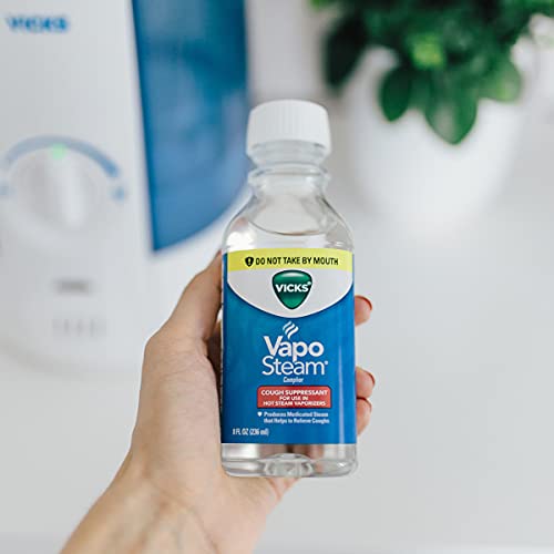 Vicks VapoSteam Medicated Liquid with Camphor, a Cough Suppressant, 8 Oz β VapoSteam Liquid Helps Relieve Coughing, for Use in Vicks Vaporizers and Humidifiers