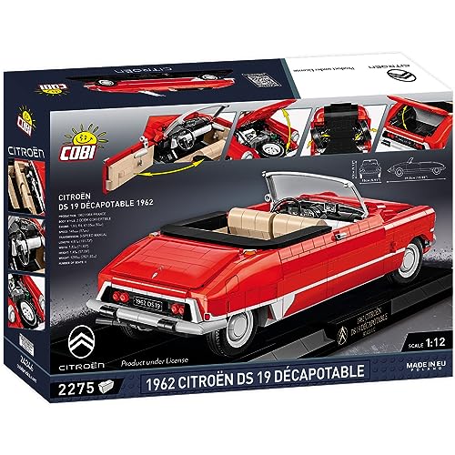 COBI Cars 1:12 Scale 1962 Citroën DS 19 Decapotable Executive Edition, Red