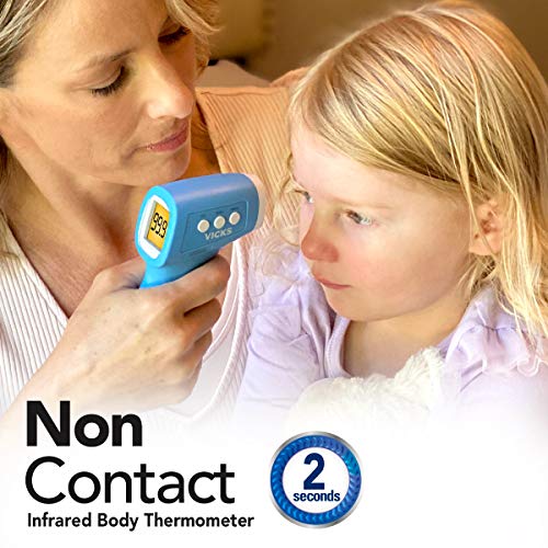Vicks Non-Contact Infrared Thermometer for Forehead, Food and Bath β Touchless Thermometer for Adults, Babies, Toddlers and Kids β Fast, Reliable, and Clinically Proven Accuracy