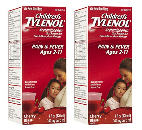 Tylenol Children's Pain Reliever/fever Reducer Cherry Flavor 4 Oz (Pack of 2)