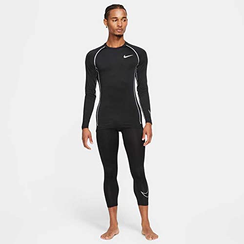 Nike Pro Dri-FIT Men's 3/4 Tights (as1, Alpha, l, Regular, Regular, Black/White, Large)