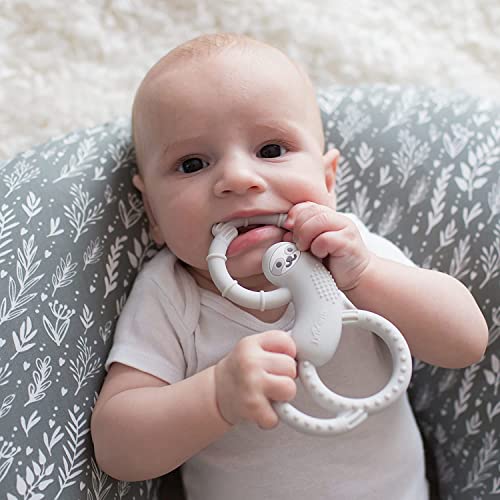 Dr. Brown’s Wide-Neck Baby Bottles 5 oz/150 mL, 4 Pack, with HappyPaci Pacifiers, Lovey Pacifier Holder, and Flexess Teether, Sloth