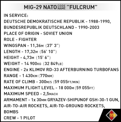 COBI Armed Forces MiG-29 (East Germany) Aircraft