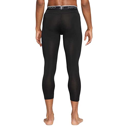Nike Pro Dri-FIT Men's 3/4 Tights (as1, Alpha, l, Regular, Regular, Black/White, Large)