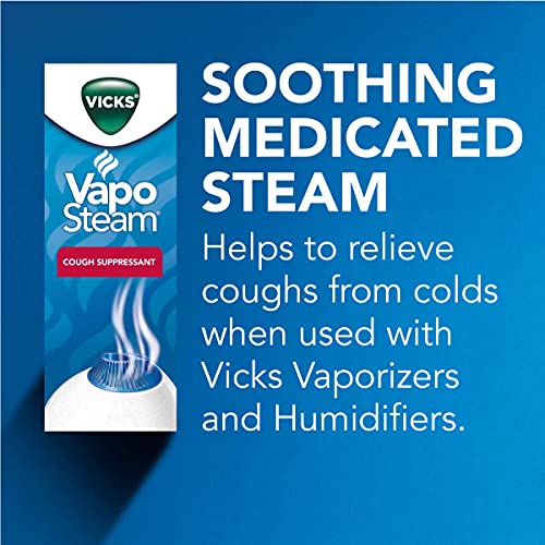 Vicks VapoSteam Medicated Liquid with Camphor, a Cough Suppressant, 8 Oz β VapoSteam Liquid Helps Relieve Coughing, for Use in Vicks Vaporizers and Humidifiers