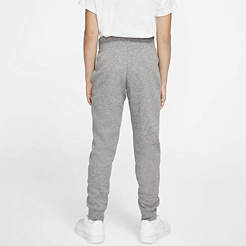 Nike Girl's NSW Pe Pant, Carbon Heather/White, Large