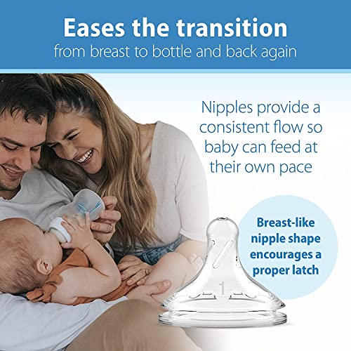 Dr. Brown’s Wide-Neck Baby Bottles 5 oz/150 mL, 4 Pack, with HappyPaci Pacifiers, Lovey Pacifier Holder, and Flexess Teether, Sloth
