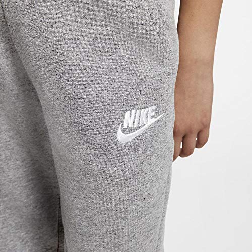 Nike Girl's NSW Pe Pant, Carbon Heather/White, Large