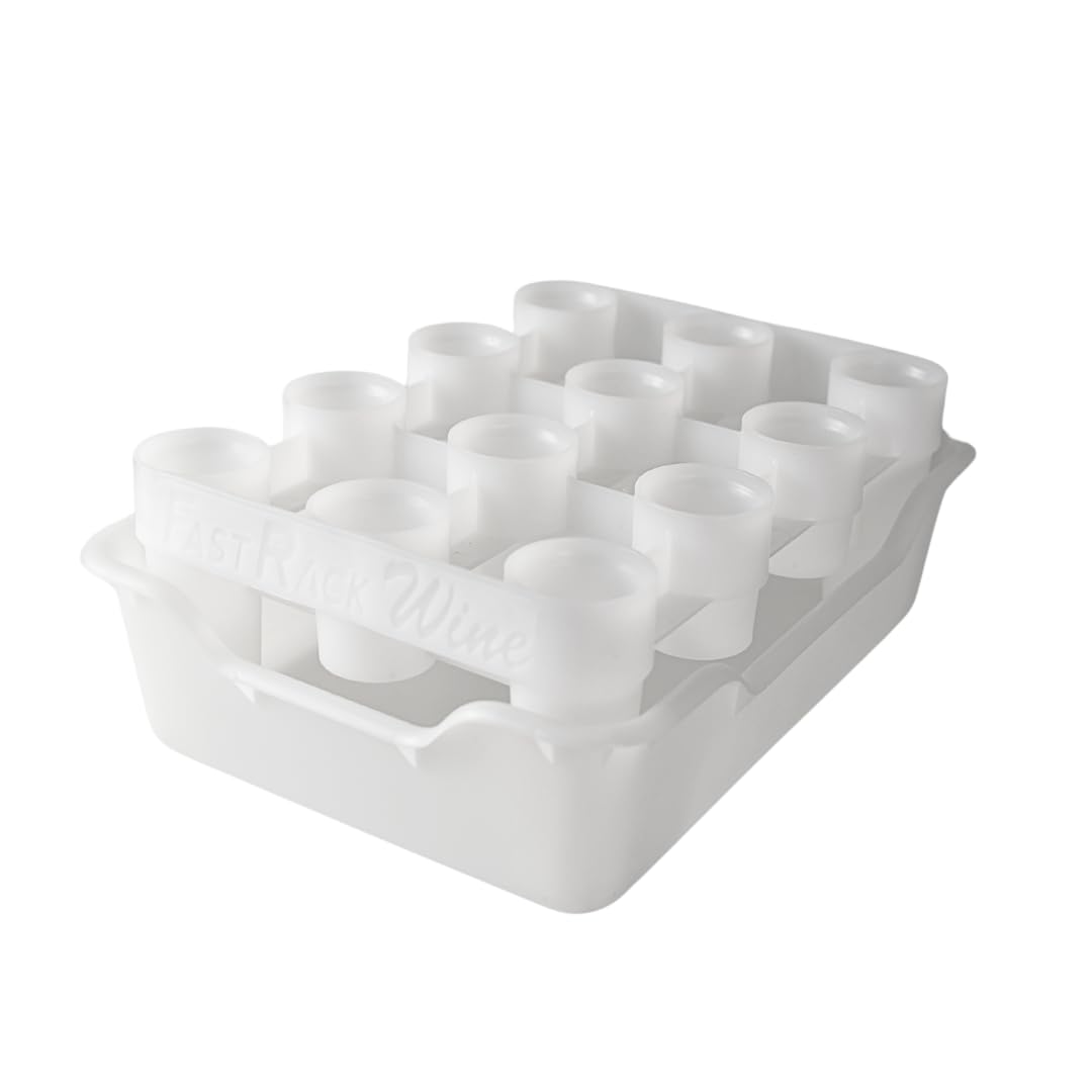 FastFerment Racks & 1 Drip Beer Bottle Cleaning, Drying and sanitizing, FastRack12 One Rack & One Tray, White