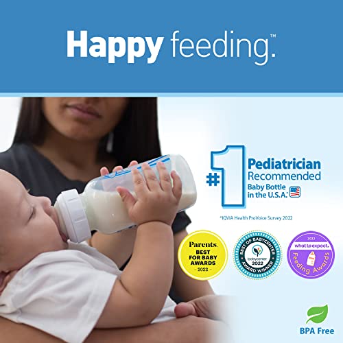 Dr. Brown’s Wide-Neck Baby Bottles 5 oz/150 mL, 4 Pack, with HappyPaci Pacifiers, Lovey Pacifier Holder, and Flexess Teether, Sloth