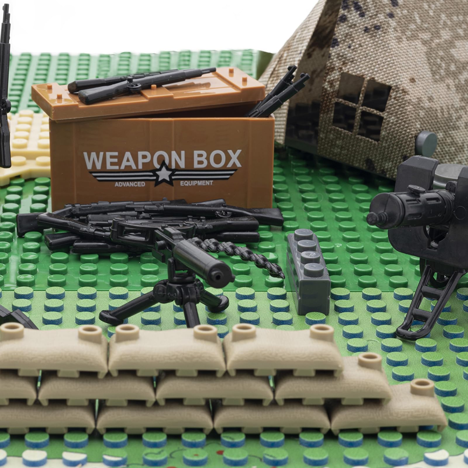 VICVIK Weapons Pack Military Weapons Accessories WWII Soldier Model Toys Military Equipment Battle Blocks Bricks Children's Toys, Compatible with Mini Figure Brick Toy for Boys Age 3+
