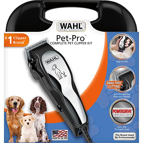WAHL Clipper Pet-Pro Dog Grooming Kit - Heavy-Duty Electric Corded Dog Clipper for Dogs & Cats with Fine & Medium Coats - Model 9281-210