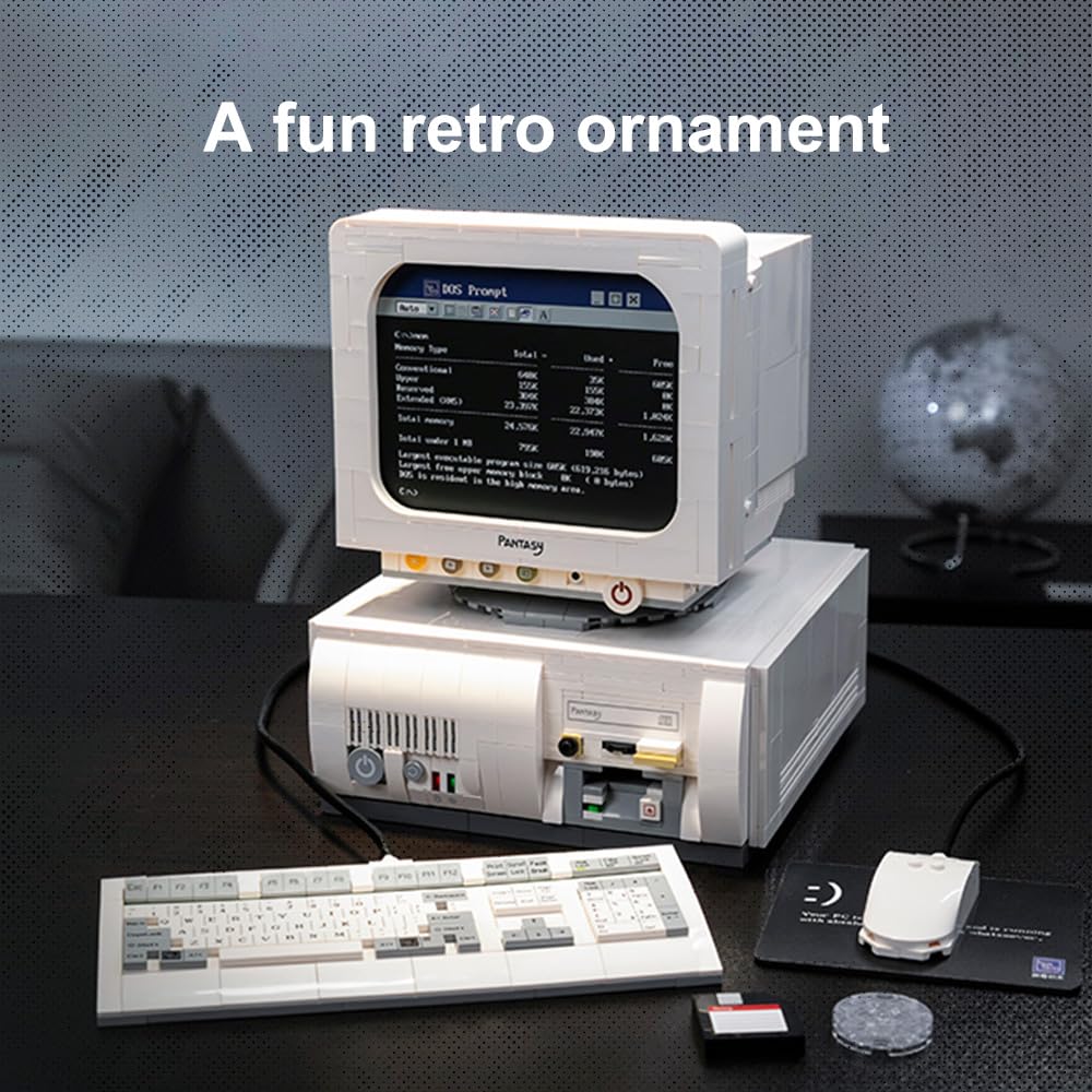 BRICKKK Computer Building Set for Adults: Construction Building Kit for Adults, Collectible Retro Computer Display Model Building Blocks, Creative Hobbies Unique Gift Idea