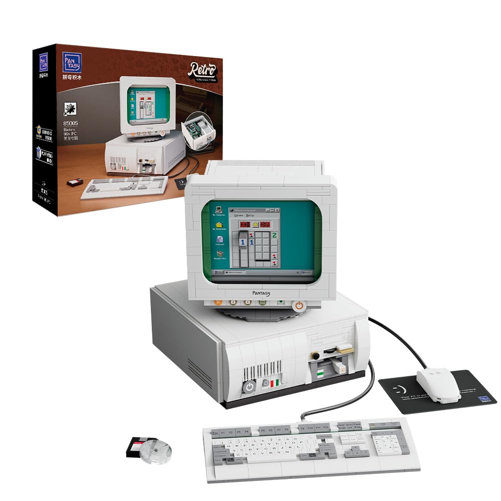 BRICKKK Computer Building Set for Adults: Construction Building Kit for Adults, Collectible Retro Computer Display Model Building Blocks, Creative Hobbies Unique Gift Idea