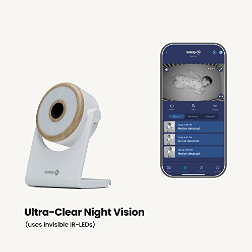 Safety 1st Connected WiFi Baby Monitor with 1080p HD Camera - Motion & Sound Notifications, Encrypted livestream from anywhere, advanced night vision, iOS and Android Compatible
