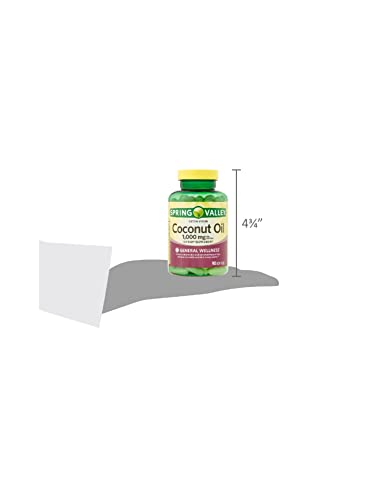 Spring Valley Extra Virgin Coconut Oil, Softgel Capsule, 1,000 mg, 90 Count + STS Fridge Magnet.