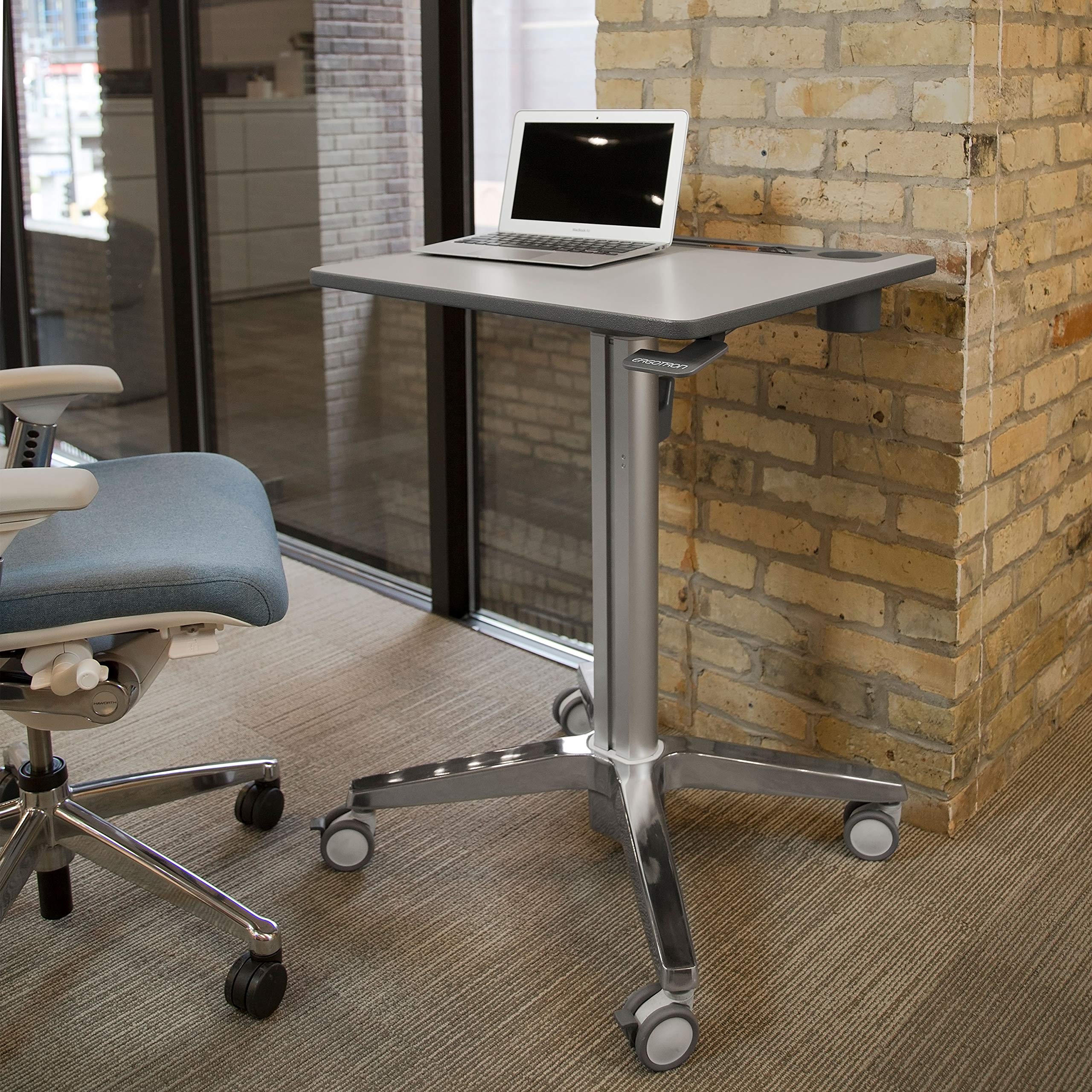 Ergotron β LearnFit Mobile Standing Desk, Rolling Laptop Sit Stand Desk β Tall, Grey