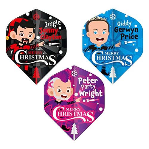 RED DRAGON Limited Edition Christmas 2022 Multi Pack Player Dart Flights - 3 Sets per Pack (9 Flights in Total)