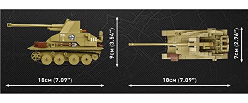 COBI Company of Heroes 3 MARDER III (Sd.Kfz. 139) Mobile Artillery| German World War II Model Toy Vehicle | 420 Pieces | 1:35 Scale Model | Interlocking Building Block Set # 3050