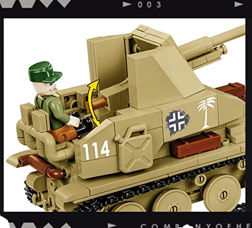 COBI Company of Heroes 3 MARDER III (Sd.Kfz. 139) Mobile Artillery| German World War II Model Toy Vehicle | 420 Pieces | 1:35 Scale Model | Interlocking Building Block Set # 3050