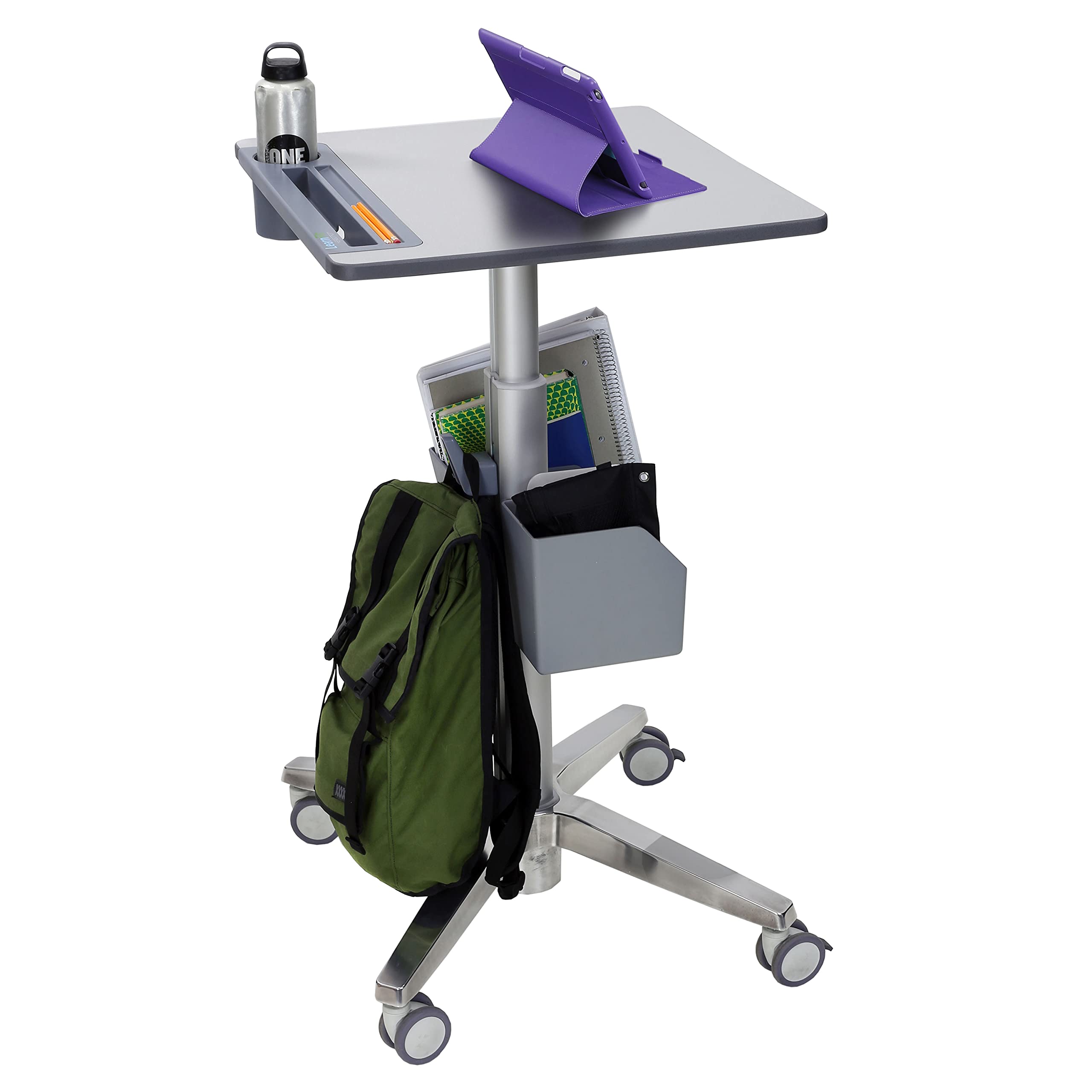 Ergotron β LearnFit Mobile Standing Desk, Rolling Laptop Sit Stand Desk β Tall, Grey