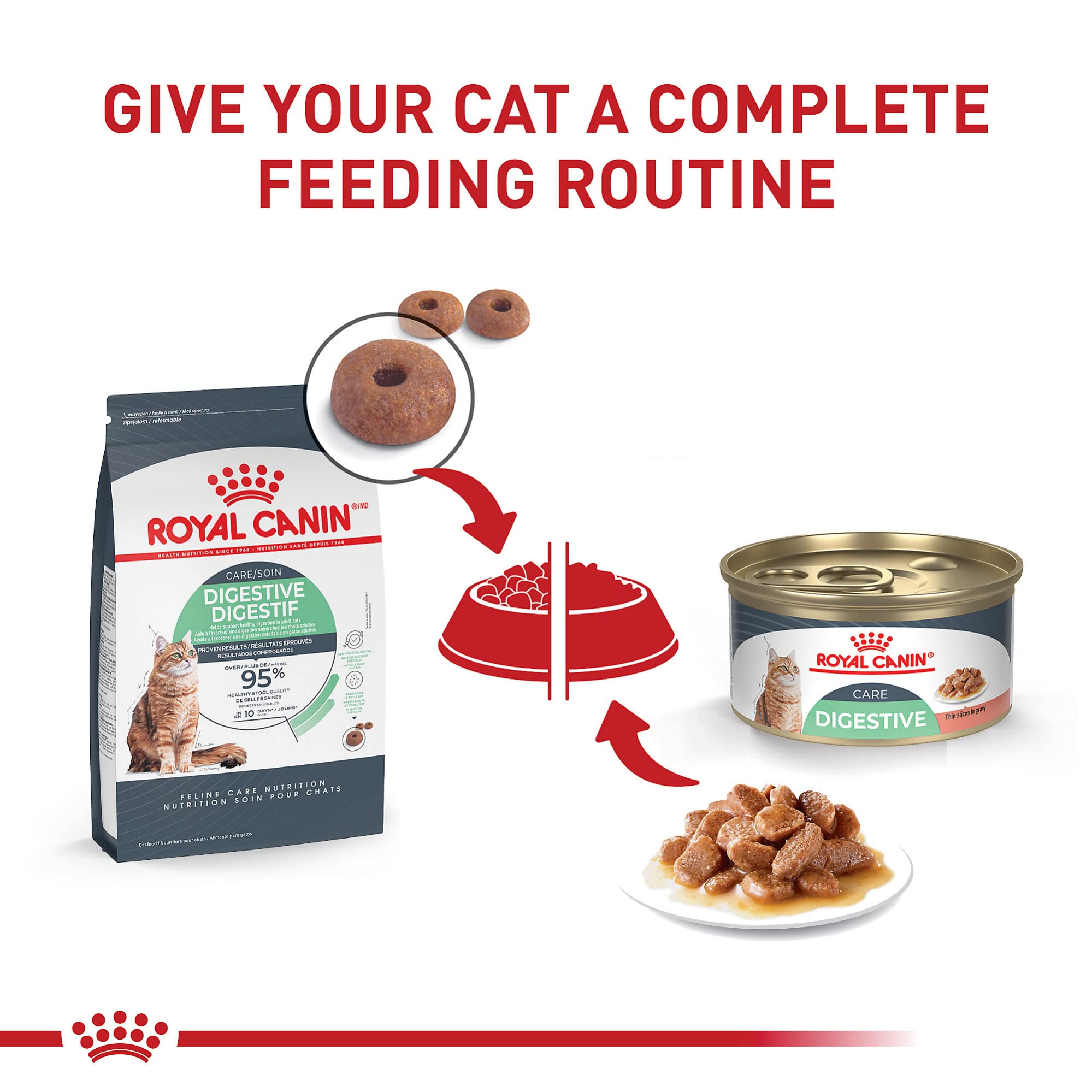 Royal Canin Feline Care Nutrition Digestive Care Dry Cat Food, 3 lb bag