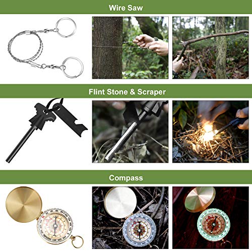 Gift for Men Dad Husband Him, Survival Kit 17 in 1, Survival Gear Tool Cool Gadgets Emergency Survival Gear and Equipment Christmas Stocking Stuffers for Families Hiking Camping Adventures