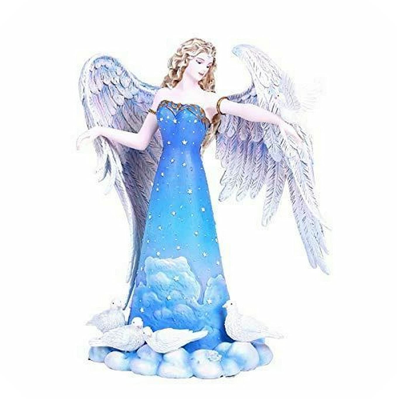 New Changeling Angel with White Pigeons Statue by Shelia Wolk Home EB-7478GIF Unique Home Décor Birthdays InnaBest