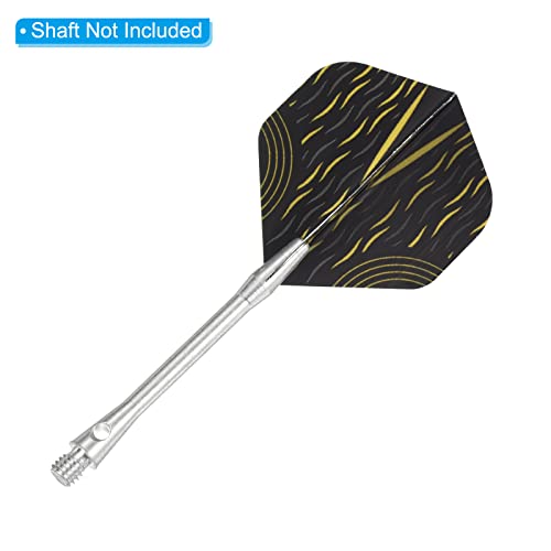 PATIKIL Dart Flights, 9 Pack PET Standard Darts Accessories Replacement Parts for Soft Tip Steel Tip, Pinstripe Style, Black, Gray, Yellow