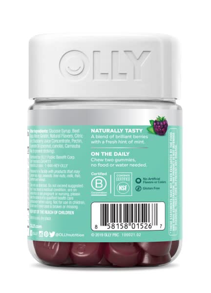 OLLY Flawless Complexion Gummy, Clear and Healthy Skin Support, Vitamins E, A, Zinc, Chewable Supplement, Berry - 50 Count (Pack of 1)