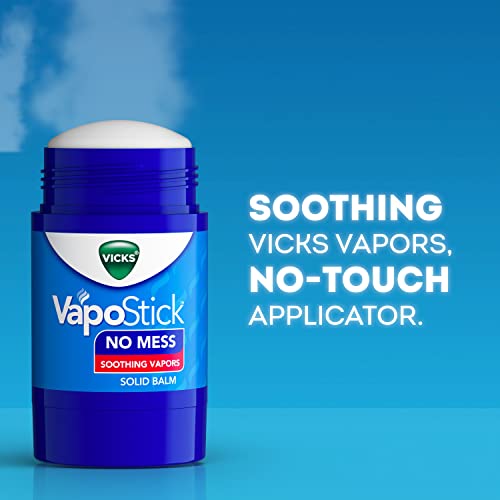 Vicks VapoStick, Solid Balm, No Mess, Comforting Non-Medicated Vicks Vapors, Easy-To-Use No-Touch Applicator, Quick Dry, Lightweight Skin Feel, From The Makers of Vicks VapoRub, 1.25oz x 2 (Twin Pack)