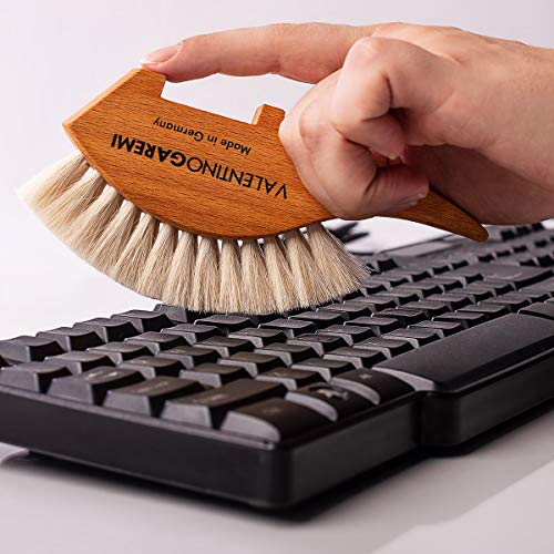 Valentino Garemi Dust Brush β Real Goat Hair β Hedgehog Shape Cleaning Office Desk Computer Keyboard Laptop Screen β Clean Remove Eliminate Lint Powder β Made in Germany