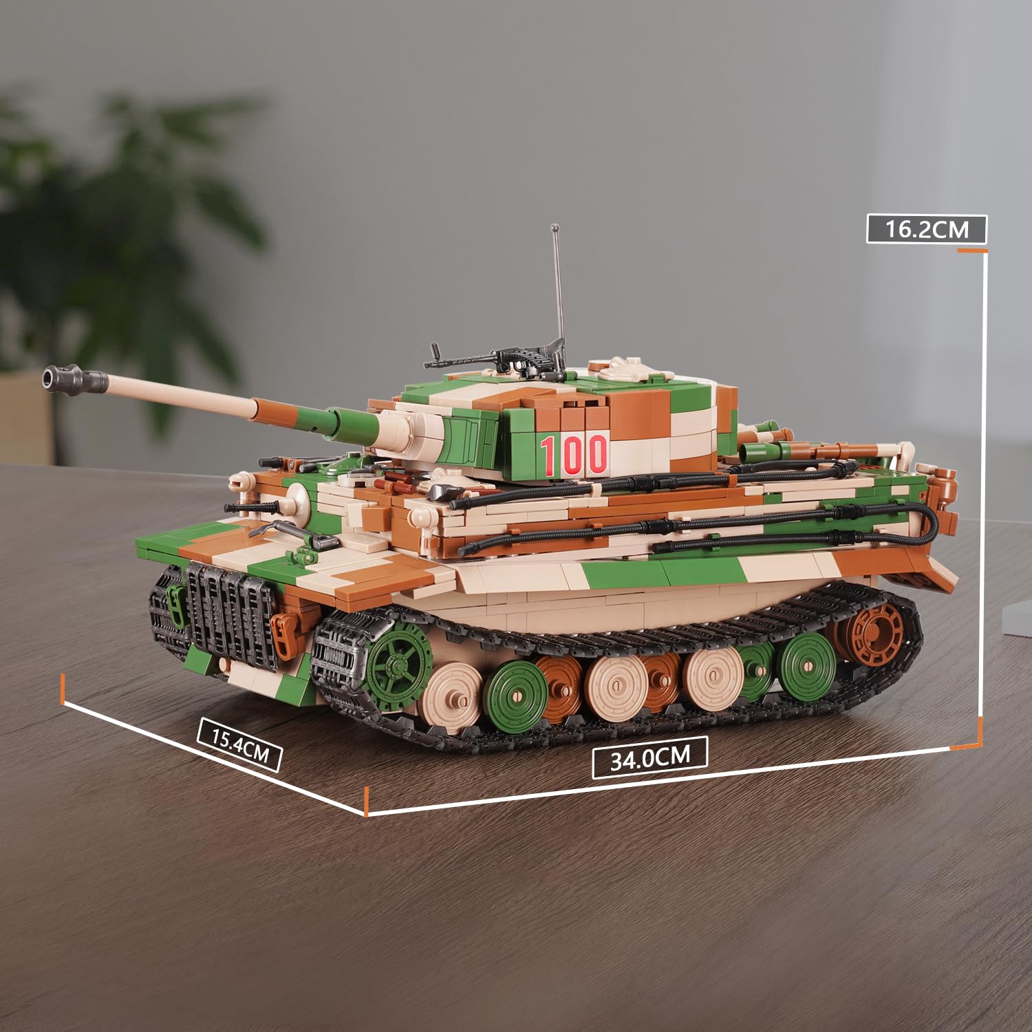 MISINI 100244 Technik Panzer Tank ,WWII-Militärpanzer Building Set,Tiger I Heavy Duty Tank,Military Construction Model Toy for Teen Gift Giving 2276pcs