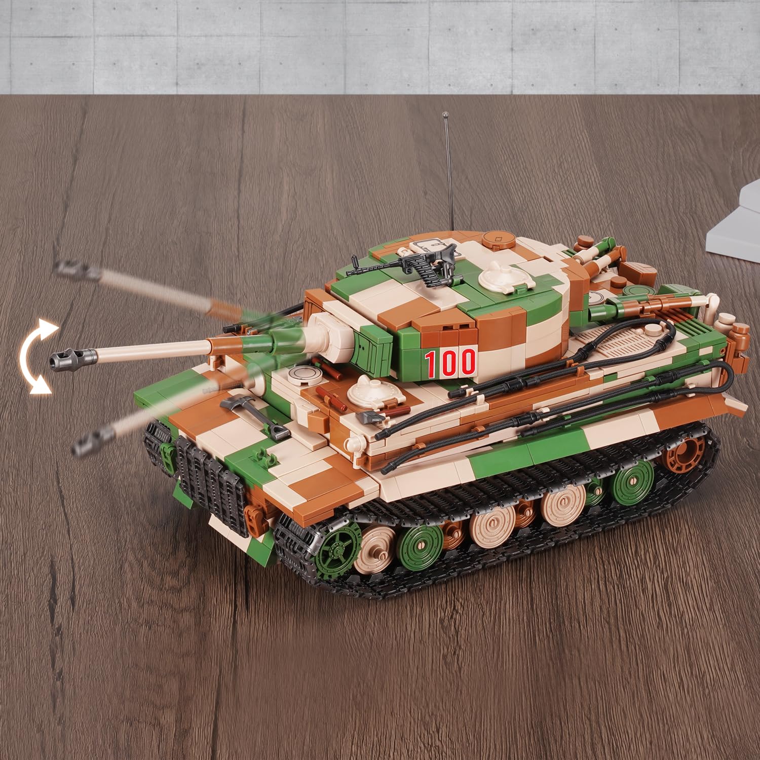 MISINI 100244 Technik Panzer Tank ,WWII-Militärpanzer Building Set,Tiger I Heavy Duty Tank,Military Construction Model Toy for Teen Gift Giving 2276pcs