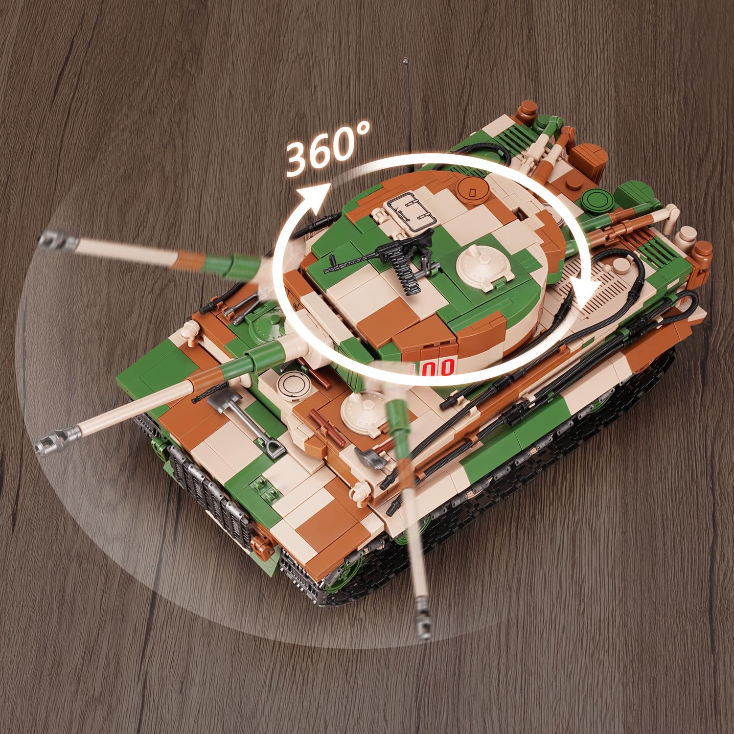 MISINI 100244 Technik Panzer Tank ,WWII-Militärpanzer Building Set,Tiger I Heavy Duty Tank,Military Construction Model Toy for Teen Gift Giving 2276pcs