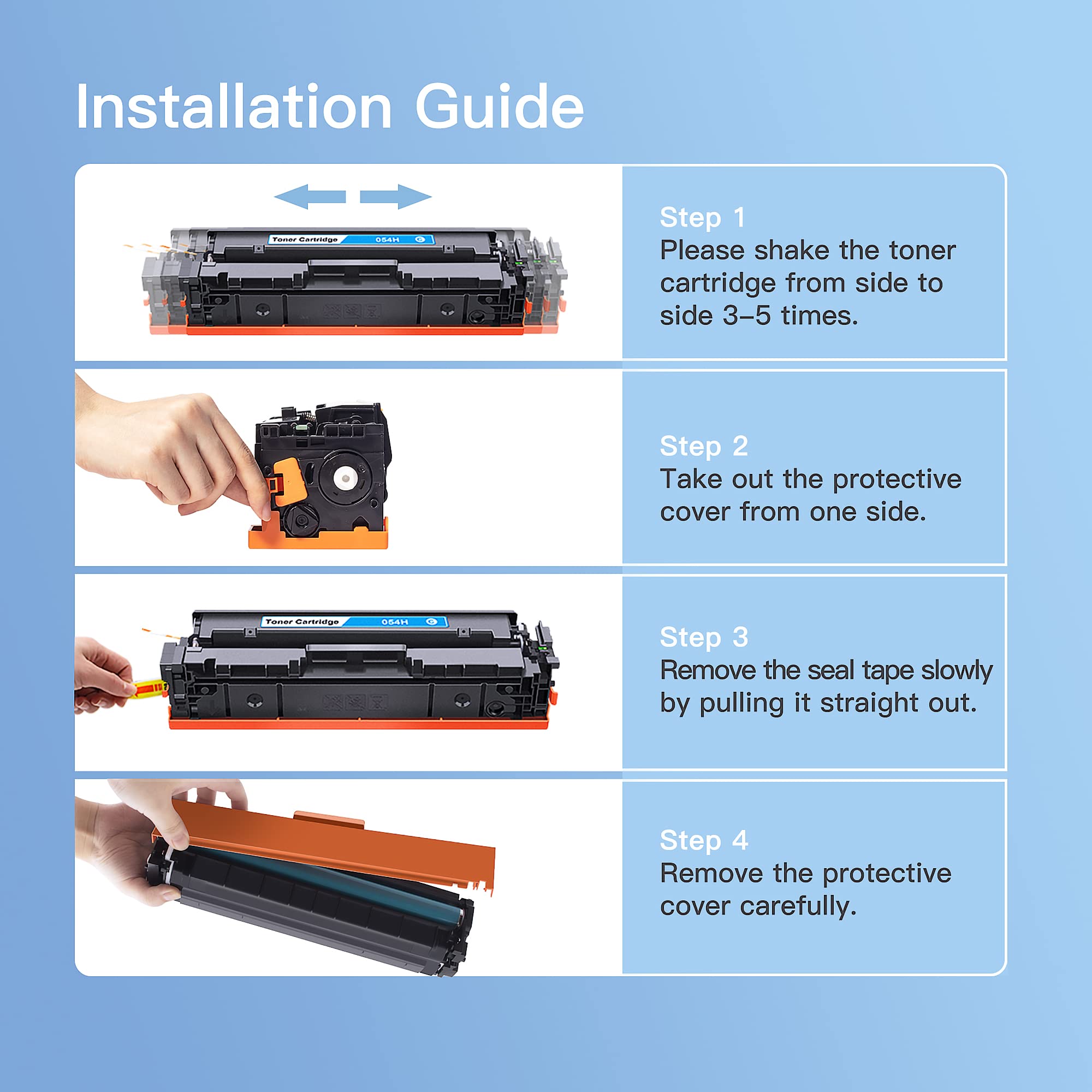 GPC ImageFlex 054H Compatible Toner Cartridge Replacement for Canon 054H 054 CRG 054H CRG 054 Compatible with Canon MF642Cdw Toner cartridges ImageClass LBP622Cdw MF644Cdw MF640C Printer (4-Pack)