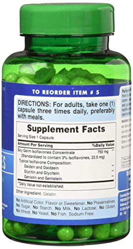Puritans Pride Non-GMO Soy Isoflavones 750 Mg, May Help with hot Flashes in menopausal Women*, 120 ct
