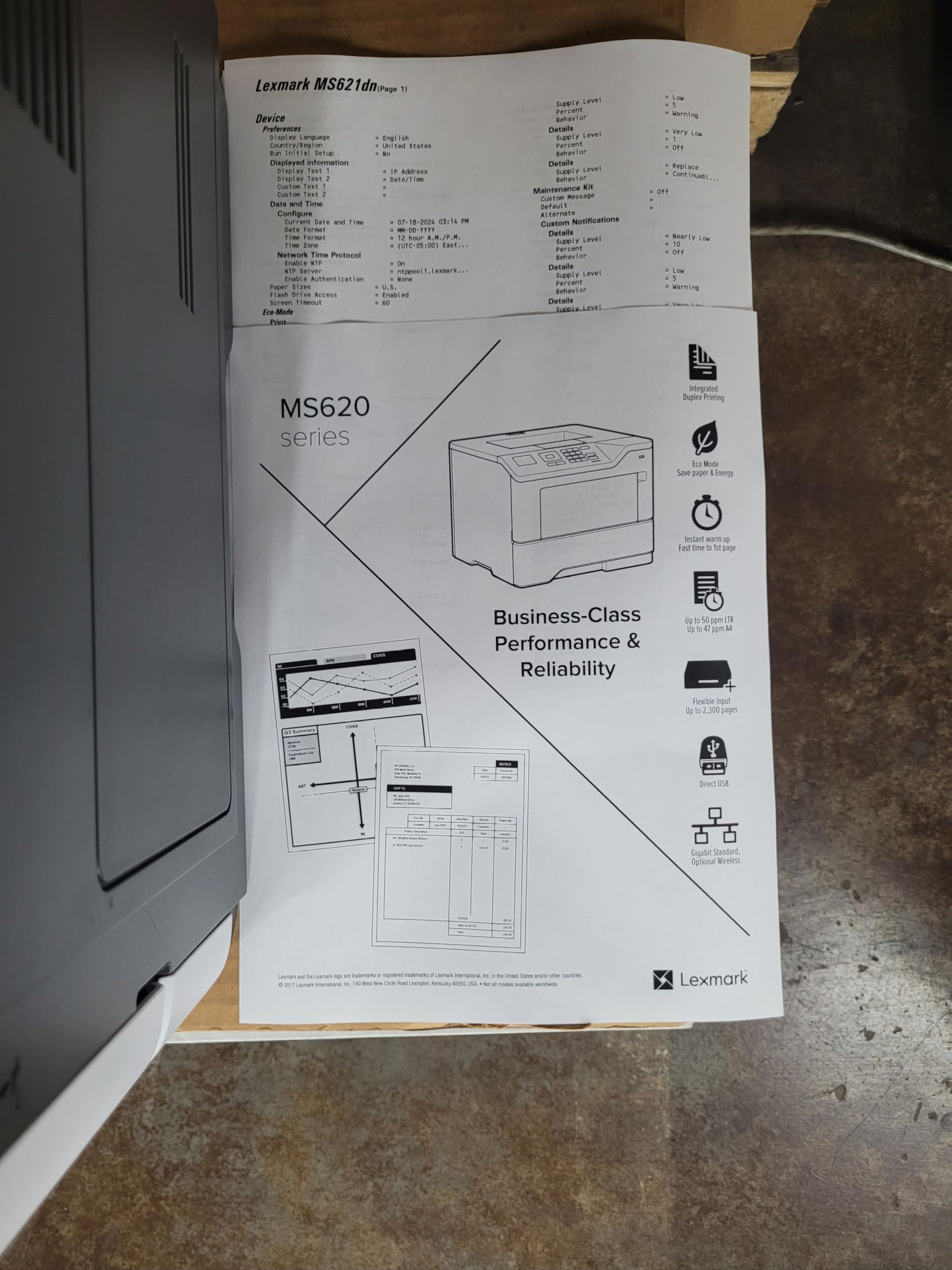 Lexmark MS621dn Monochrome Laser Printer