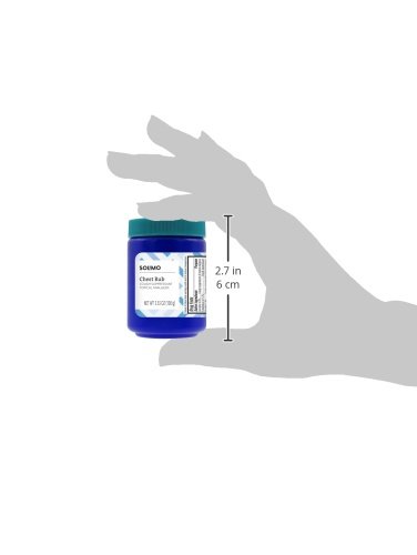 Amazon Brand - Solimo Chest Rub Cough Suppressant and Topical Analgesic, 3.53 Ounce