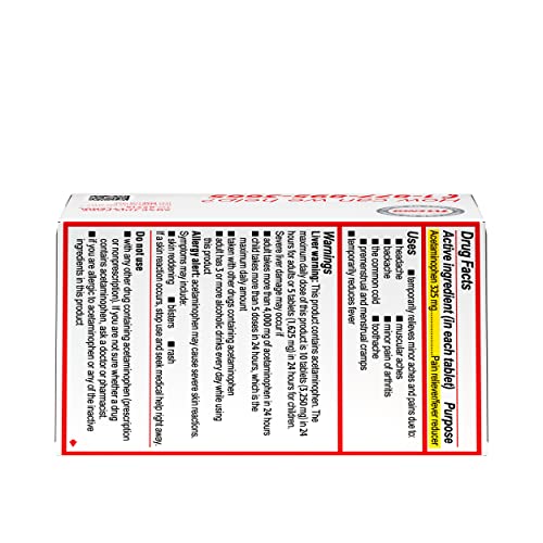 Tylenol Regular Strength Tablets, Acetaminophen Pain Reliever & Fever Reducer, 100 ct