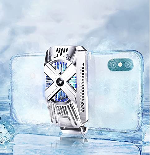 DIAOD Mobile Phone Cooling Artifact Radiator Gaming Universal Phone Adjustable Portable Fan Holder Heat Sink (Color : Silver)