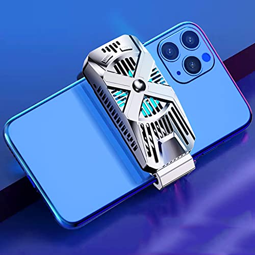 DIAOD Mobile Phone Cooling Artifact Radiator Gaming Universal Phone Adjustable Portable Fan Holder Heat Sink (Color : Silver)