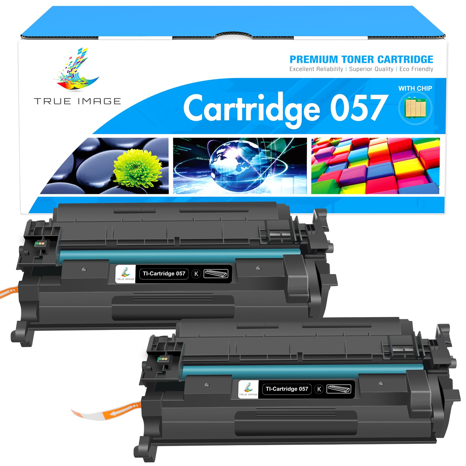 TRUE IMAGE Compatible Toner Cartridge Replacement for Canon 057 057H CRG-057 Work with ImageCLASS MF445dw MF448dw LBP226dw LBP227dw LBP228dw MF449dw MF445 Laser Printer Ink (Black, 2-Pack)