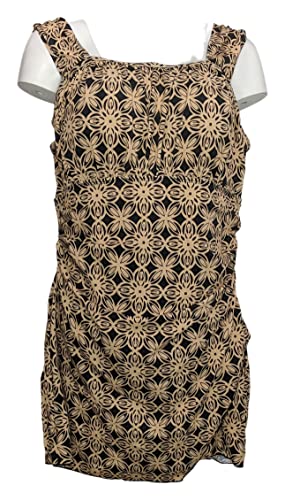 AmberNoon II by Dr. Erum Ilyas Swimsuit Size 16 Wide Strap Swim Dress Brown A473655