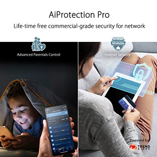 ASUS ZenWiFi Pro AXE11000 Tri-Band WiFi 6E Mesh System (ET12 2PK) - Whole Home Coverage up to 6000 Sq.Ft & 6+ Rooms, Dual 2.5G Ports, 6GHz Band, AiMesh, Included Lifetime Internet Security, Easy Setup