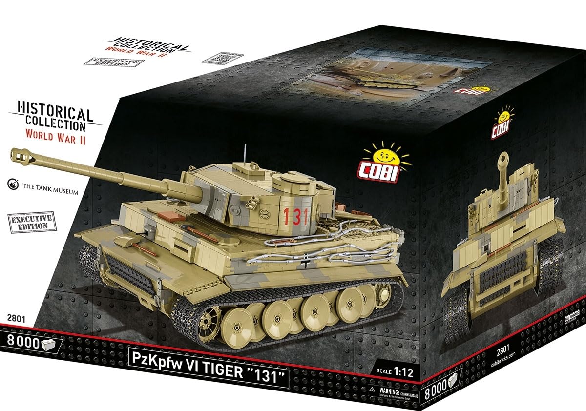 BRICKCOMPLETE COBI 2801 Panzerkampfwagen VI Tiger 131 Executive Edition, 8000 Pieces, 1:12 Scale, Extra Large Model Kit for Older Children & Adults