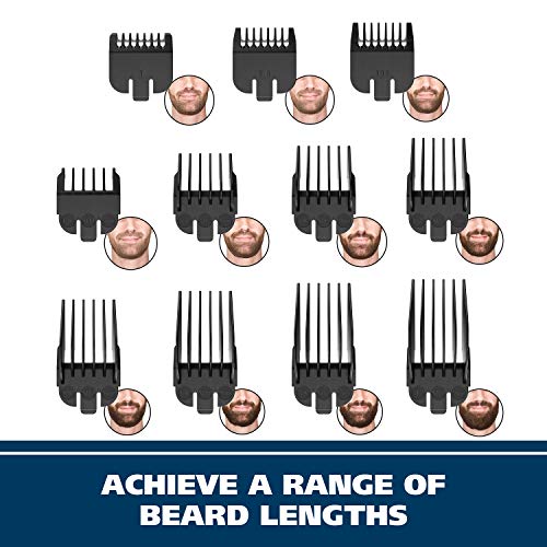 Wahl USA Lithium Ion Total Beard Trimmer for Men with 11 Guide Combs for Easy Trimming, Detailing, & Grooming β Model 9888