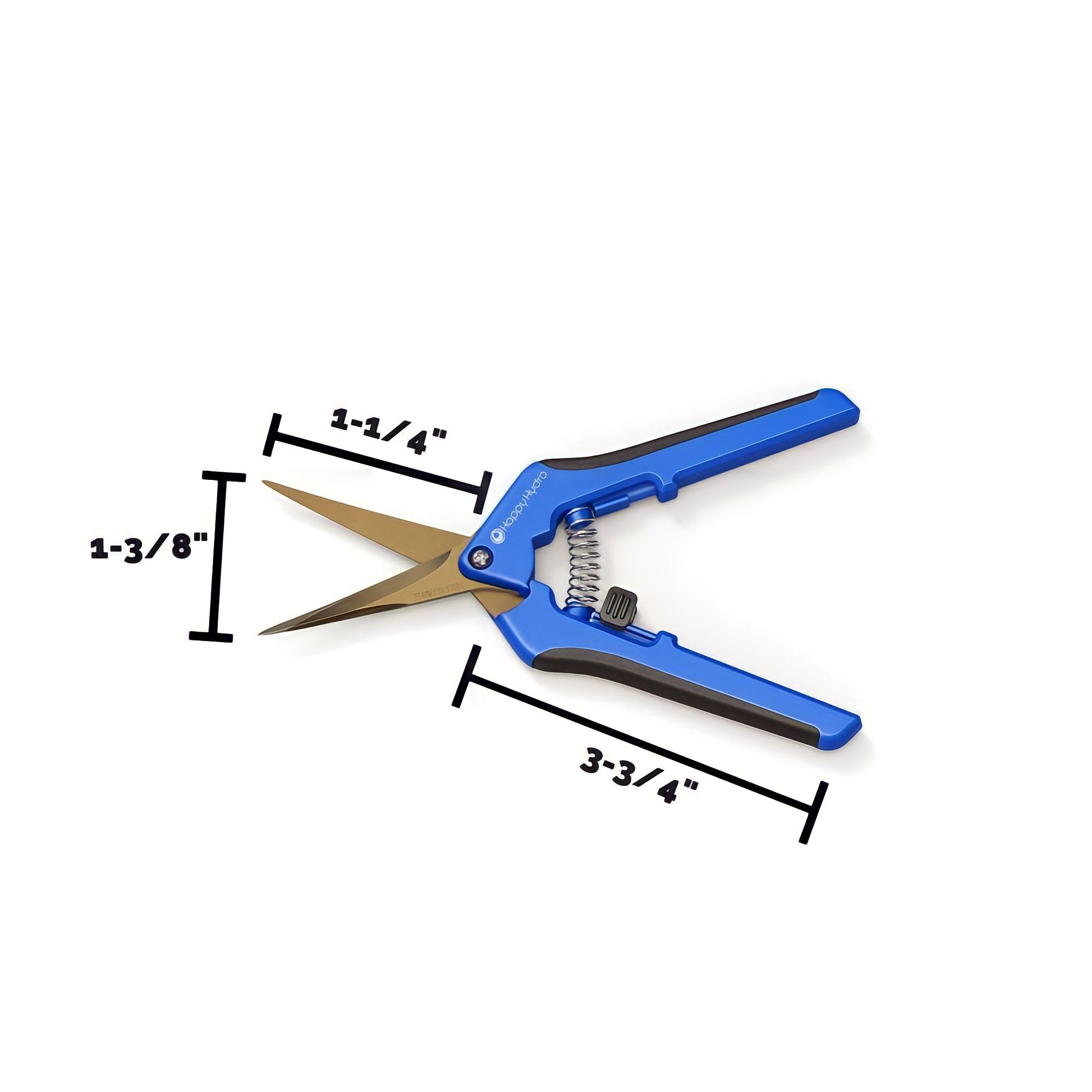 Happy Hydro - Trimming Scissors - Curved Tip - Titanium Coated Blades with Spring-Loaded Comfort Grip Handles - 1 Pack